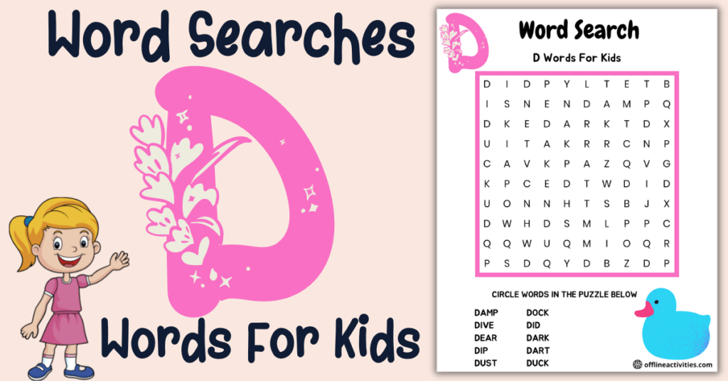 D Words For Kids Offline Activities