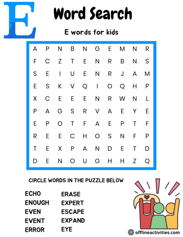 Word Search Find Puzzles For Kids