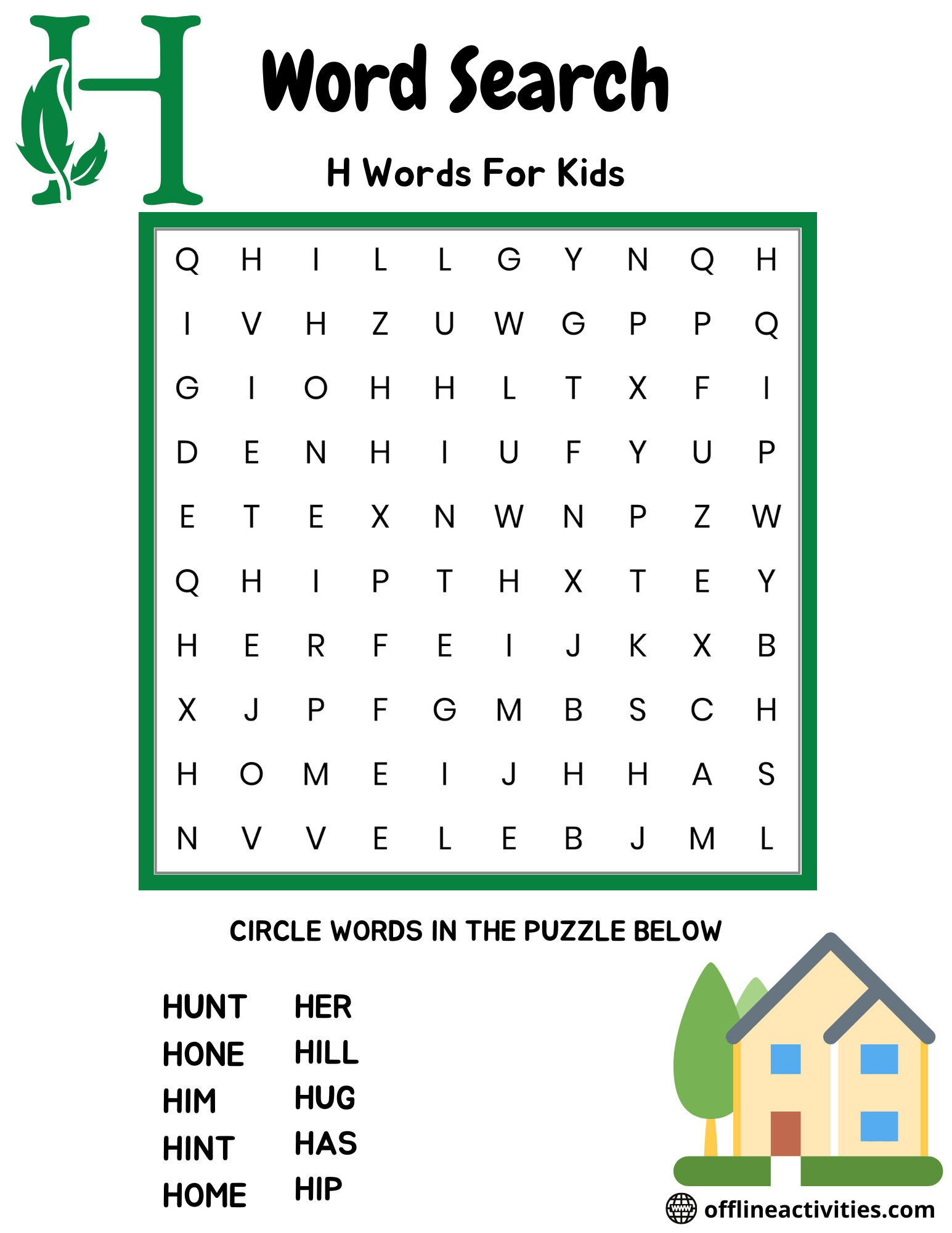 Word Search Puzzles For Kids