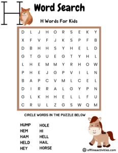 Word Search Puzzles For Kids
