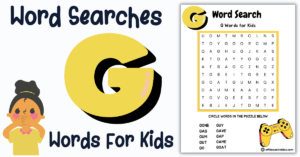 Puzzle Word Search-G Words for Kids