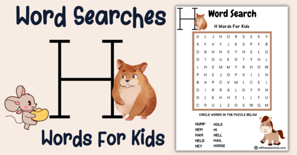Word Search Puzzles For Kids - Offline Activities