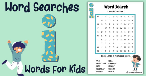 word find search - Letter I - Offline Activities