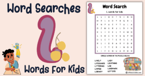 Large Print Word Searches Printable-L Words for Kids - Offline Activities