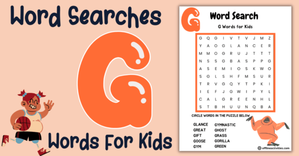 Puzzle Word Search-G Words for Kids