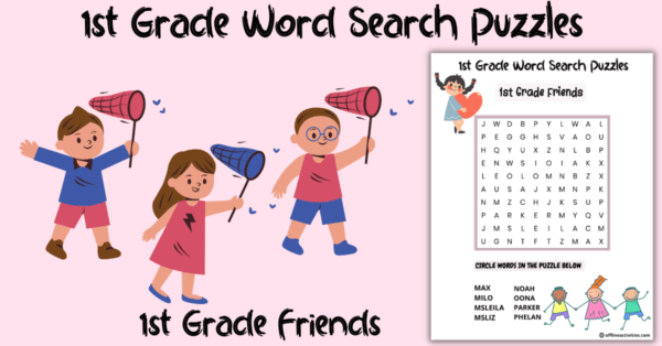 Words Search Puzzles Printable- Spelling Words - Offline Activities