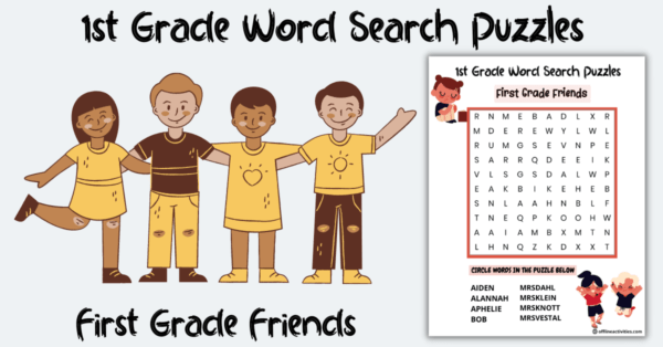 1st Grade Word Search Puzzles Archives - Offline Activities