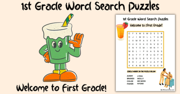 Word Search Printable- First Grade Words
