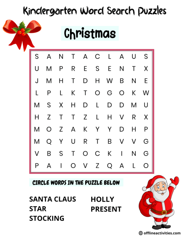 Christmas Word Search Free Printables