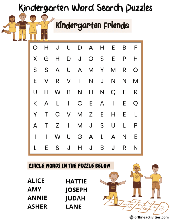 Free Online Word Search Puzzles – Kindergarten Friends