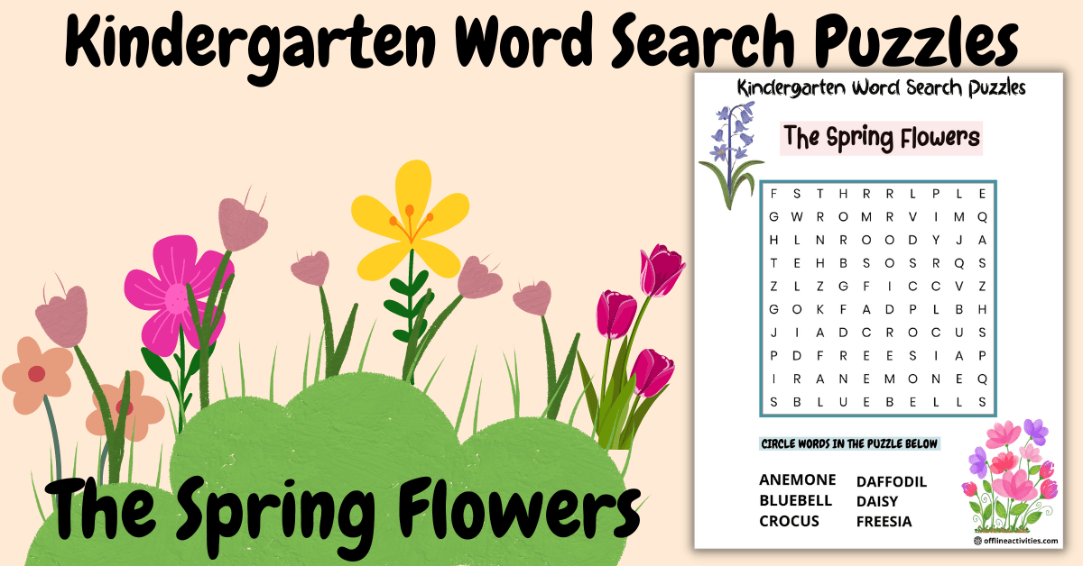 Puzzle Find The Word – The Spring Flowers - Offline Activities