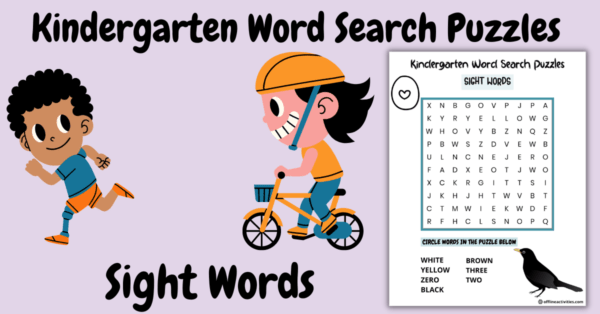Word Search Free Printable – Kindergarten Friends - Offline Activities