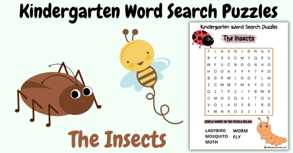 Word Search Printables – The Insects