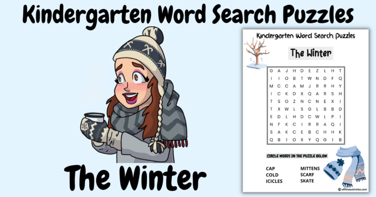 Kindergarten Word Search Puzzles – The Winter