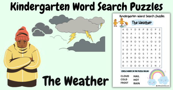 Kindergarten Word Search Puzzles – The Weather