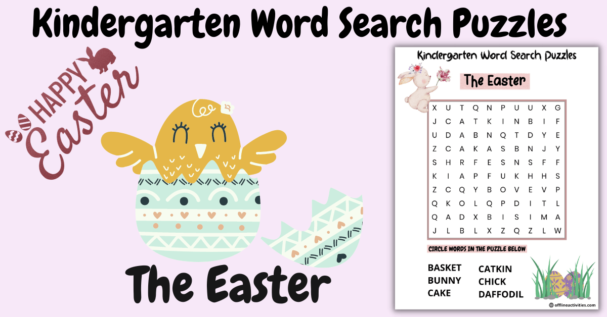 Word Search for Kindergarteners – The Easter - Offline Activities