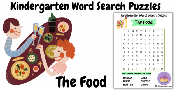Word Search for Kindergarteners– The Food