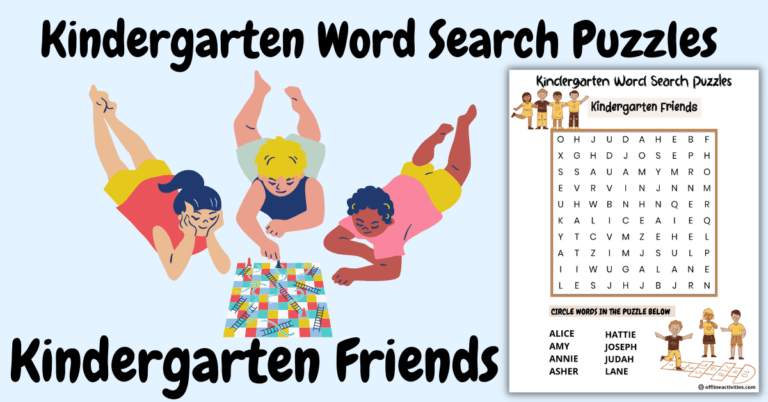 Free Online Word Search Puzzles – Kindergarten Friends - Offline Activities Free Online Word Search Puzzles – Kindergarten Friends - Offline Activities