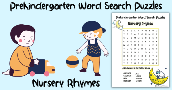 Free Word Search Printable Puzzles- Pre-K Word
