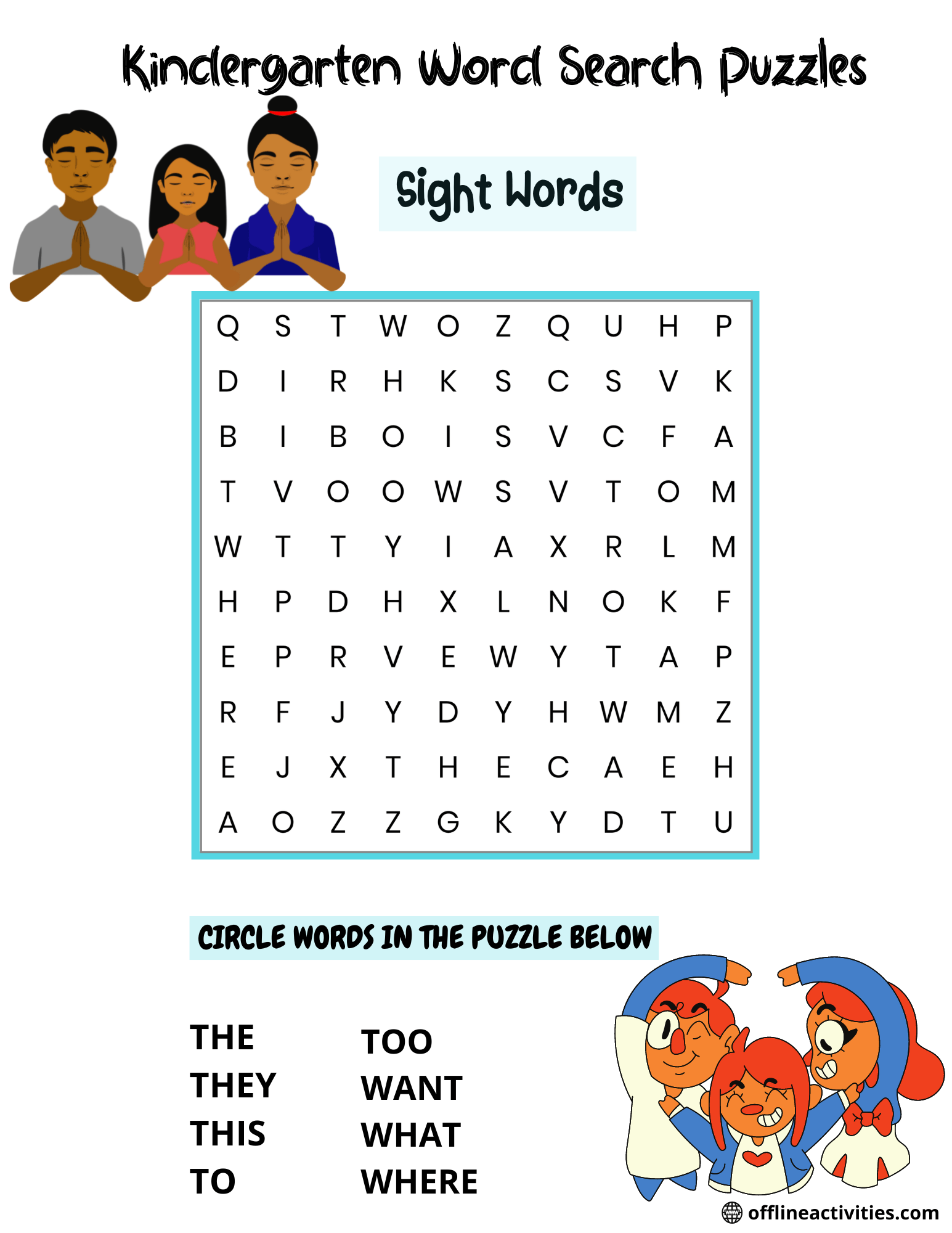 Free Online Word Search Puzzles – Sight and Names