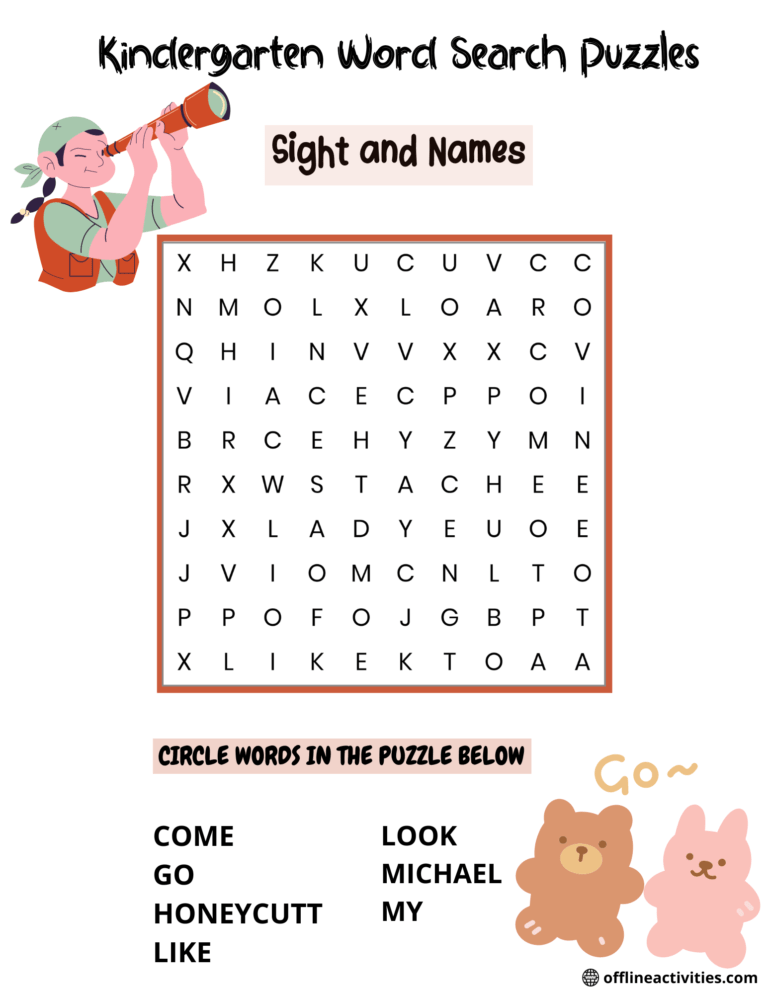 Puzzle Find The Words – Sight and Names