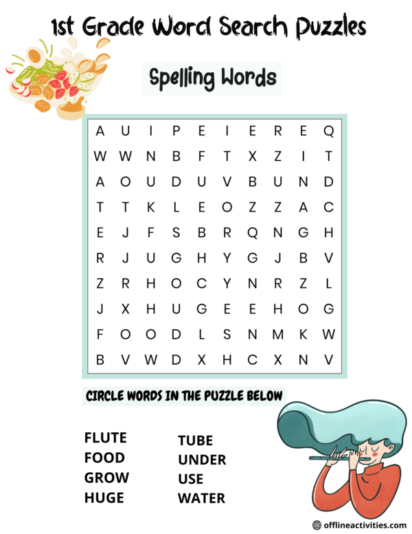 Game of Word Search- Spelling Words - Offline Activities