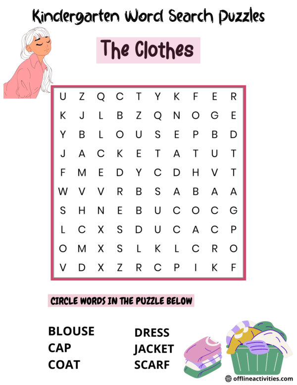 Puzzle Word Search – The Clothes