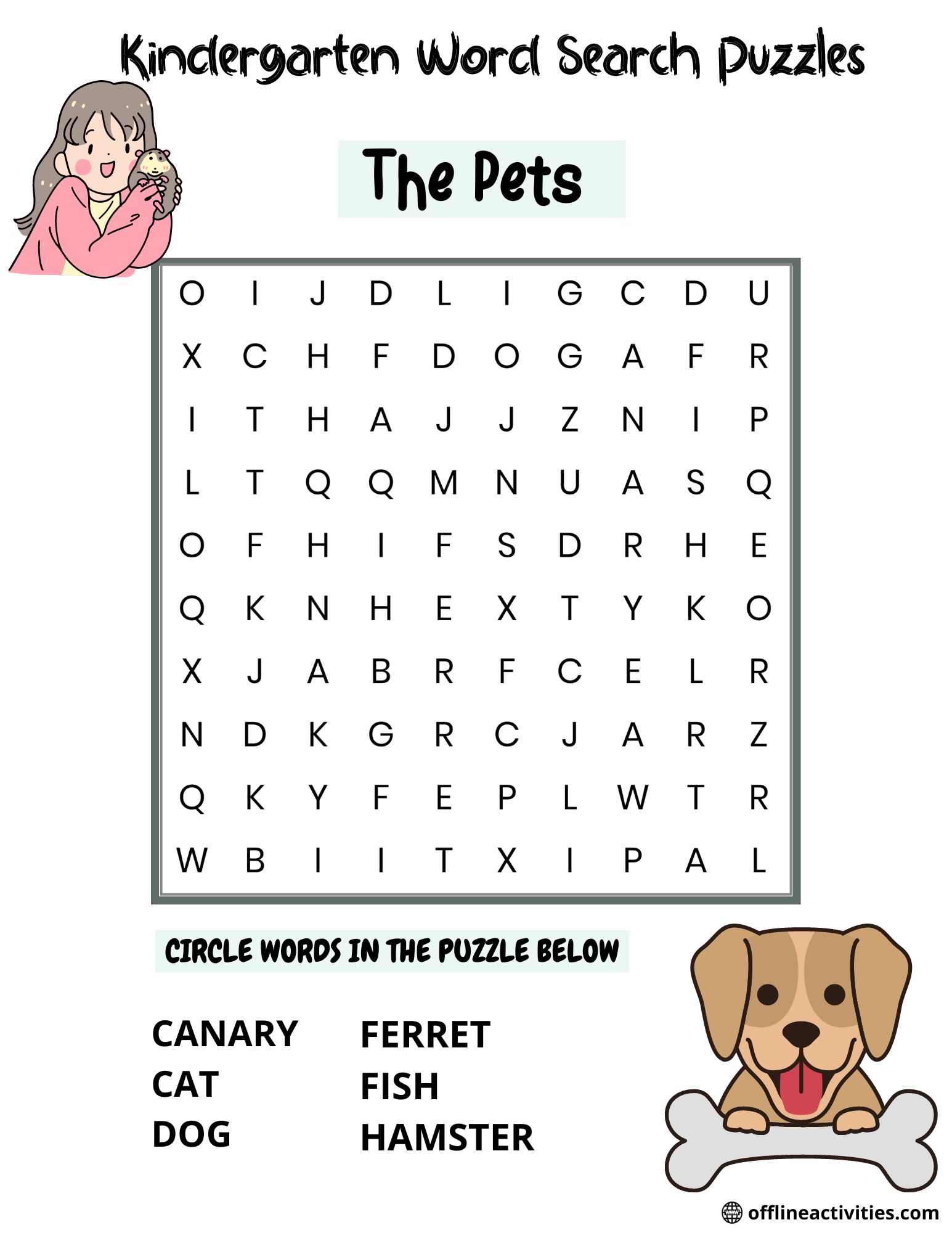 Game of Word Search– The Pets