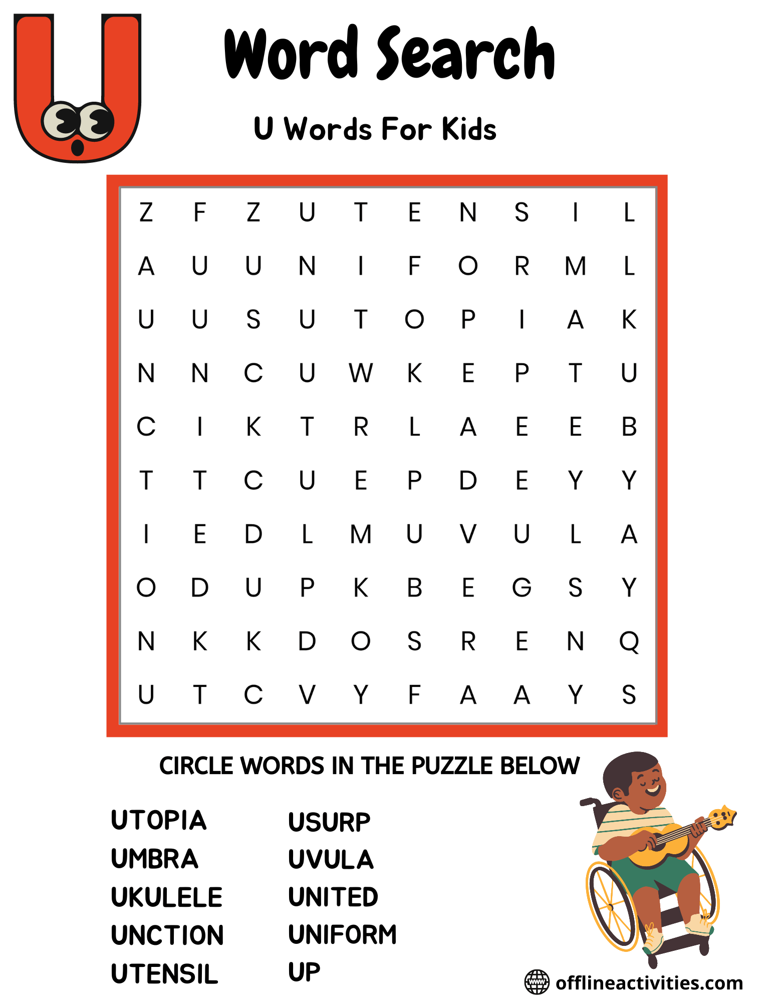 Word Search Puzzles For Kids - Offline Activities